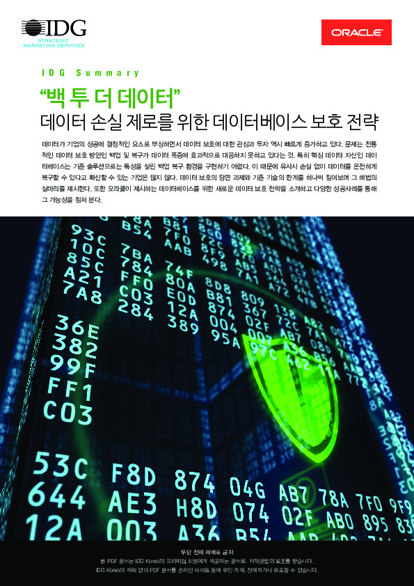 “백 투 더 데이터” 데이터 손실 제로를 위한 데이터베이스 보호 전략 - IDG Summary - TechLibrary
